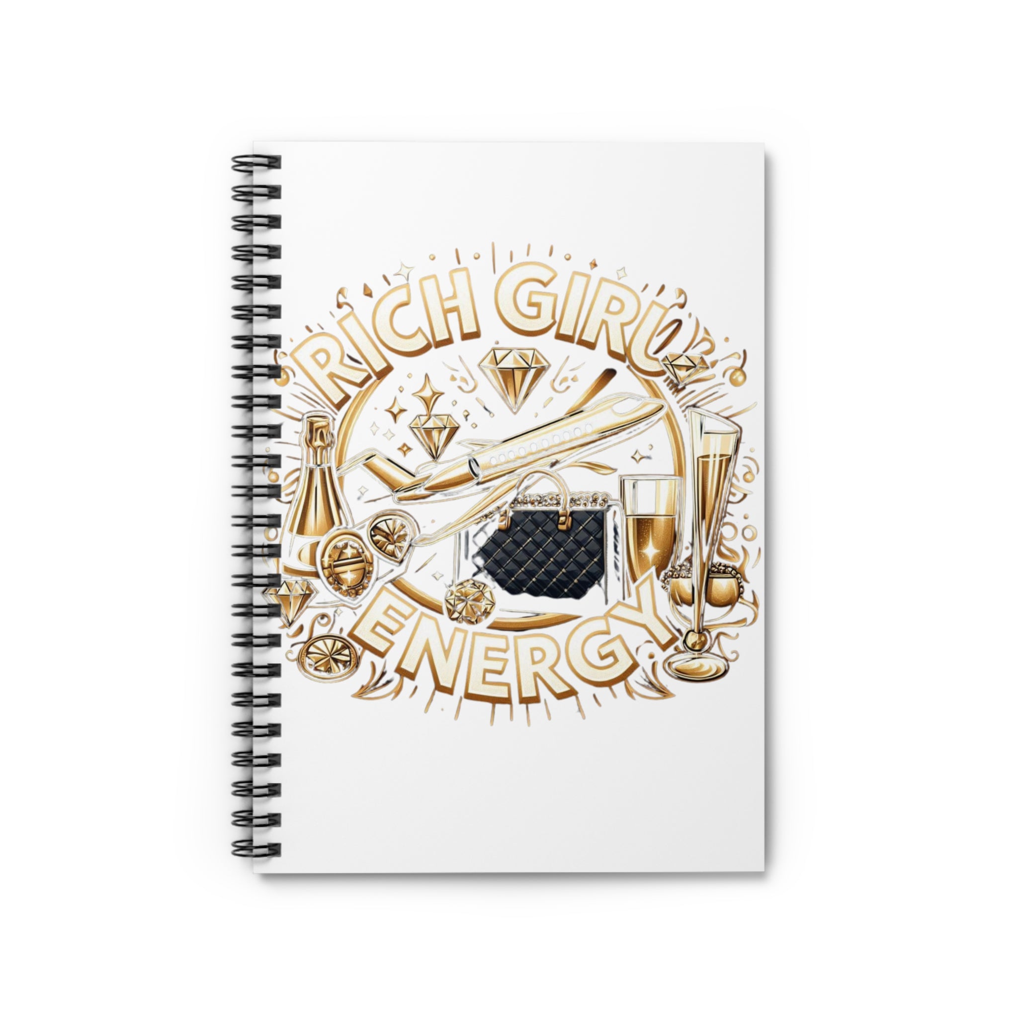 DUO MODERN "Rich Girl Energy" Spiral Notebook-Ruled Line - DUO Modern